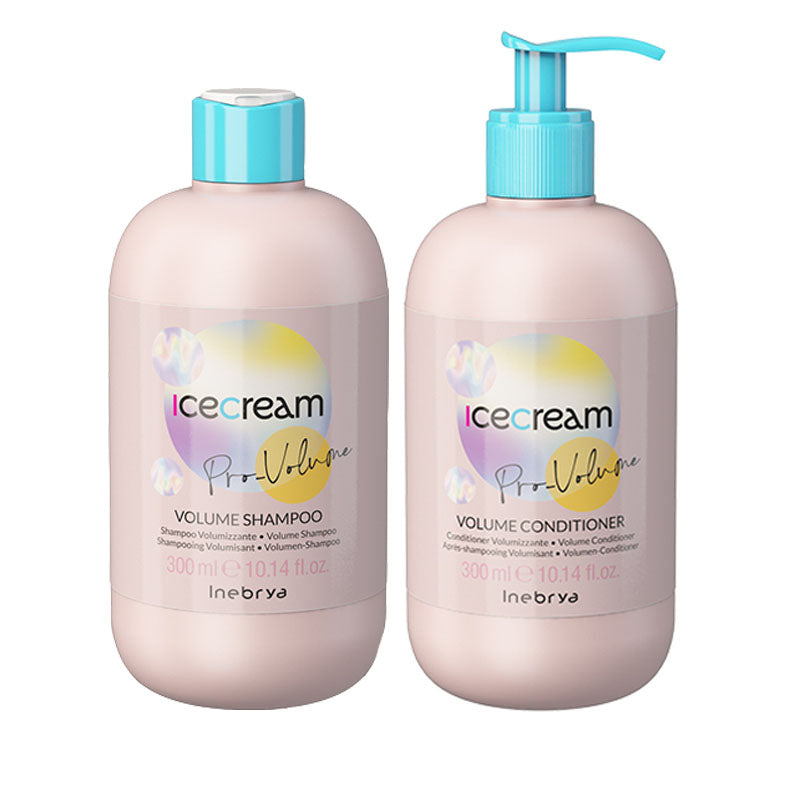 INEBRYA Kit Ice Cream Pro Volume Shampoo 300ml + Conditioner 300ml ...
