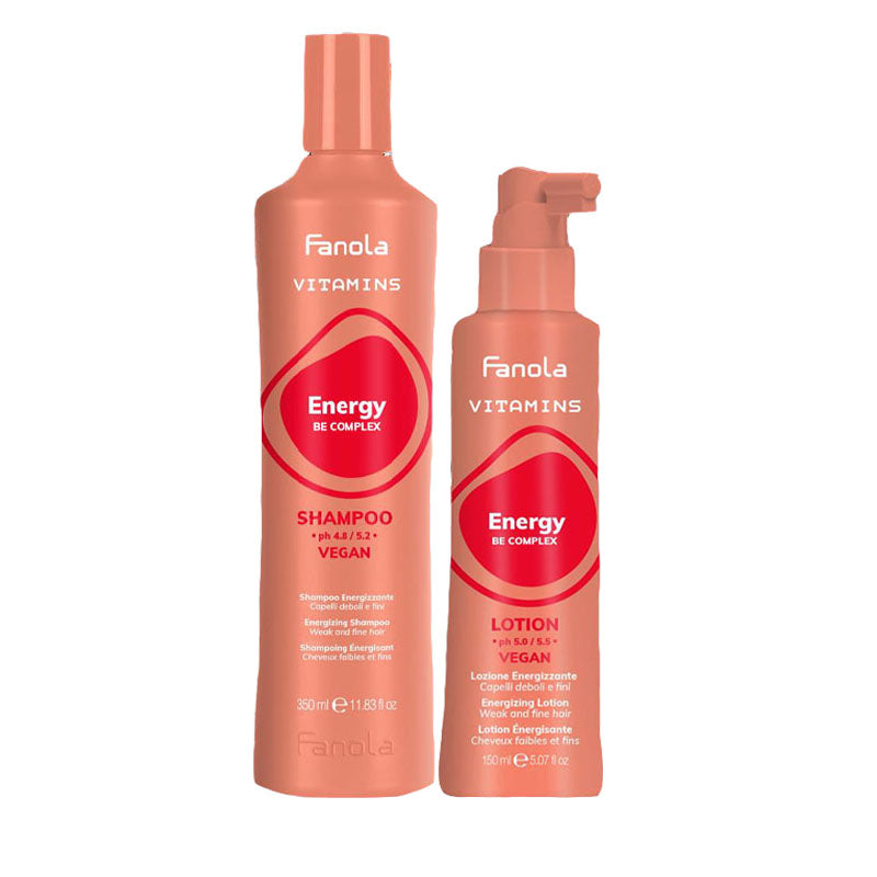 FANOLA Kit Vitamins Energy Vegan Shampoo 350ml + Lotion 150ml – Capelli ...